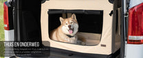 XXL Dog Transport Box, Foldable Soft Dog Kennel with Chew Proof Mesh W ...